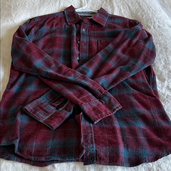 Ocean Current | Shirts | Ocean Current Mens Plaid Shirt Burgundy And ...
